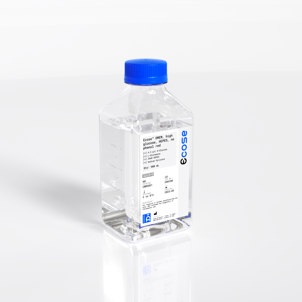 Ecose™ DMEM, high glucose, HEPES, no phenol red | Avam