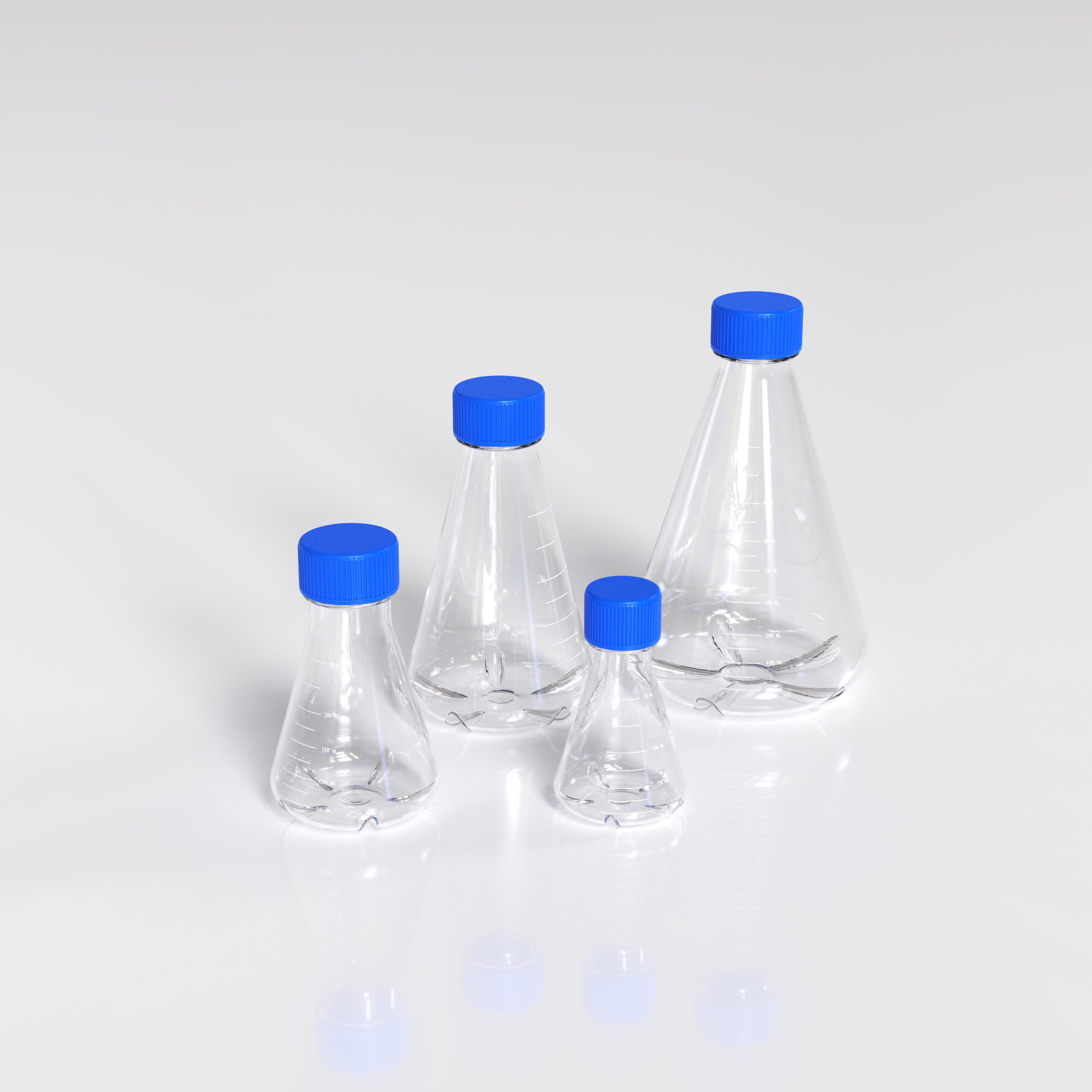 InMicro® Baffled Erlenmeyer Flask with PC Material Vent Caps | Avam