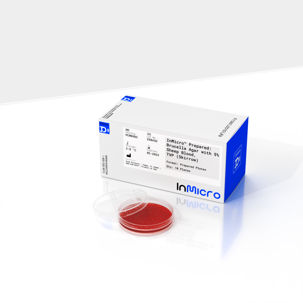InMicro® Prepared: Brucella Agar with 5% Sheep Blood, TVP (Skirrow) | Avam