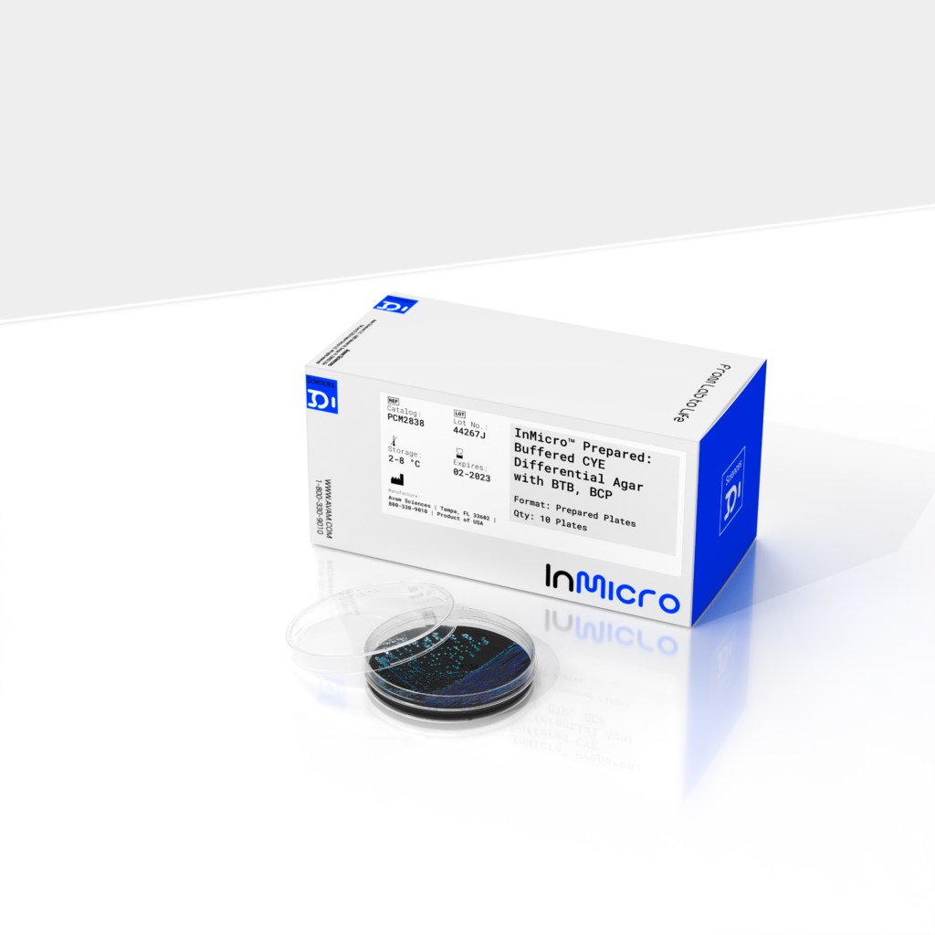 InMicro™ Prepared: Buffered CYE Differential Agar with BTB, BCP | Avam