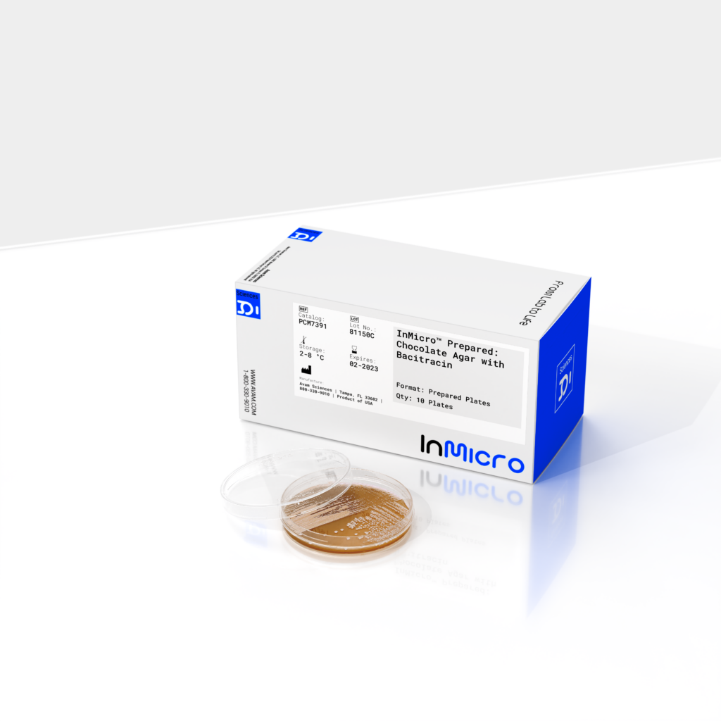 InMicro® Prepared: Chocolate Agar with Bacitracin | Avam
