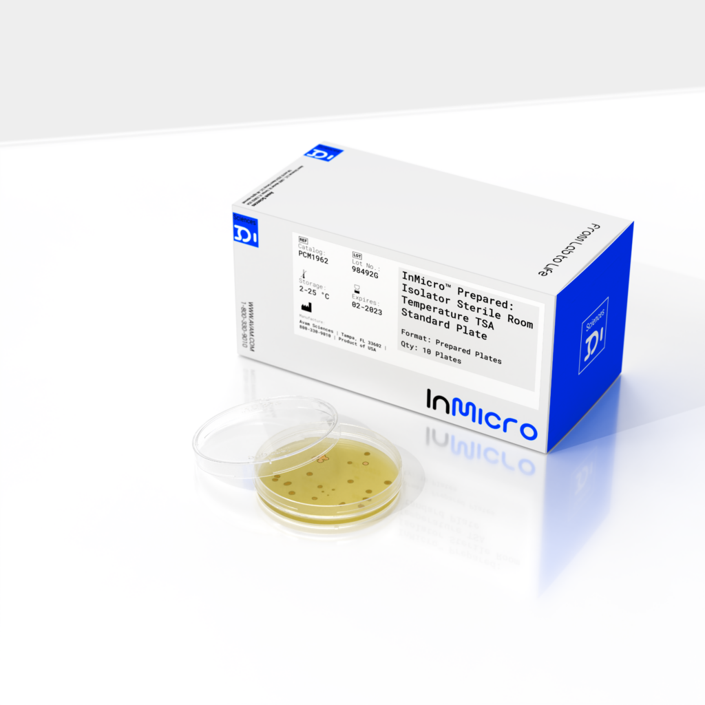 InMicro® Prepared: Isolator Sterile Room Temperature TSA Standard Plate | Avam